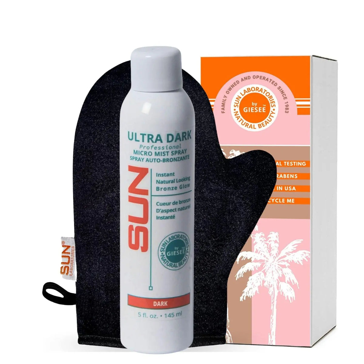 Sun Tan Spray Can Ultra Dark Micro Mist 5oz with Tanning Mitt | Sun Laboratories by Giesee