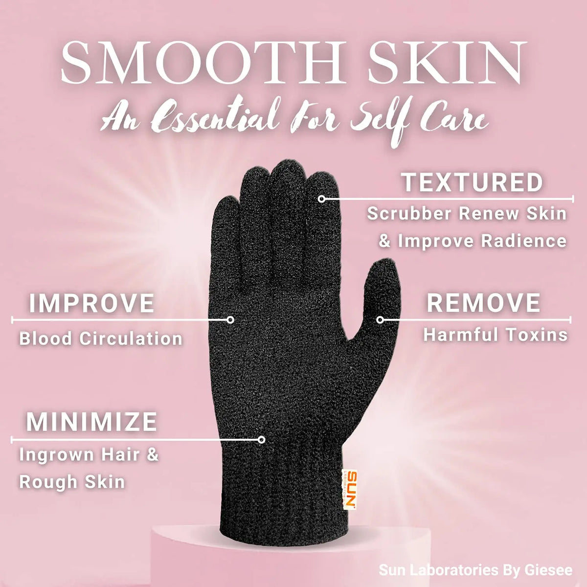 Exfoliant Body Gloves, set of 2, all skin types, gentle exfoliation ...